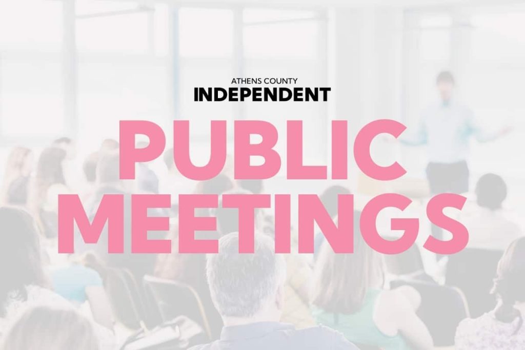 Public Meetings for the week of June 22, 2026 - Athens County Independent